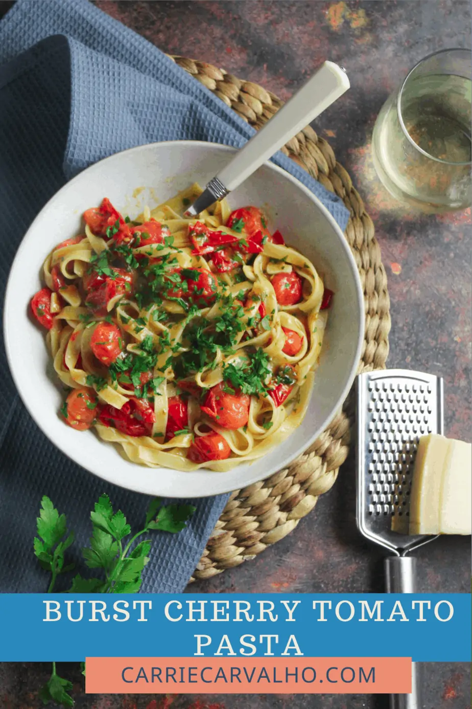 Burst Cherry Tomato Pasta - Carrie's Kitchen
