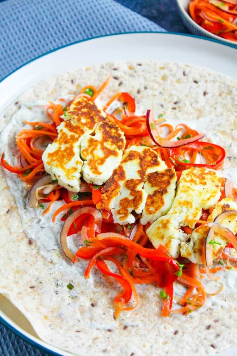Halloumi Wraps with Ranch and Slaw - Carrie's Kitchen