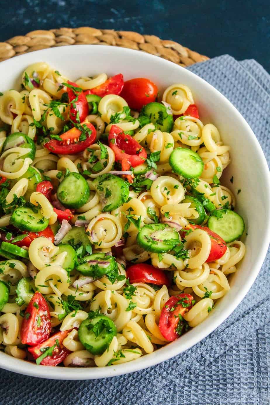 Cucumber And Tomato Pasta Salad